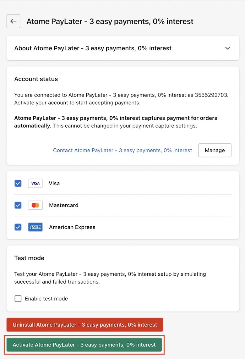 Shopify Install Atome Payment | Atome Developer Portal