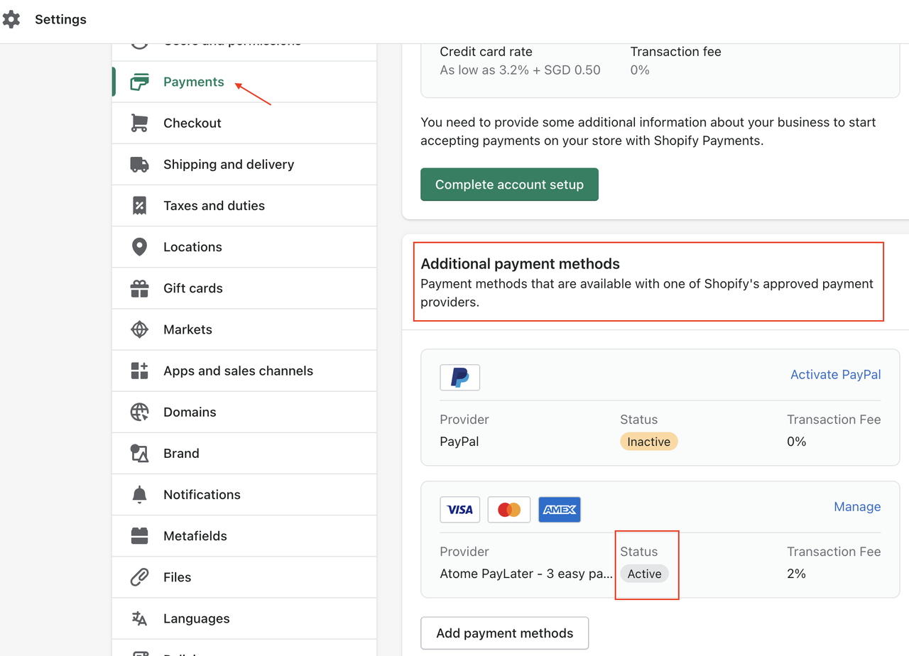 Shopify Install Atome Payment | Atome Developer Portal