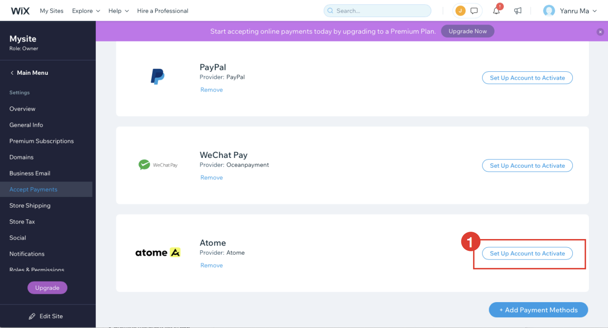 Wix Merchant Configuration | Atome Developer Portal